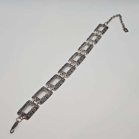 Accessories | Vintage Silver Geometric Link Metal Belt 42 | Poshmark